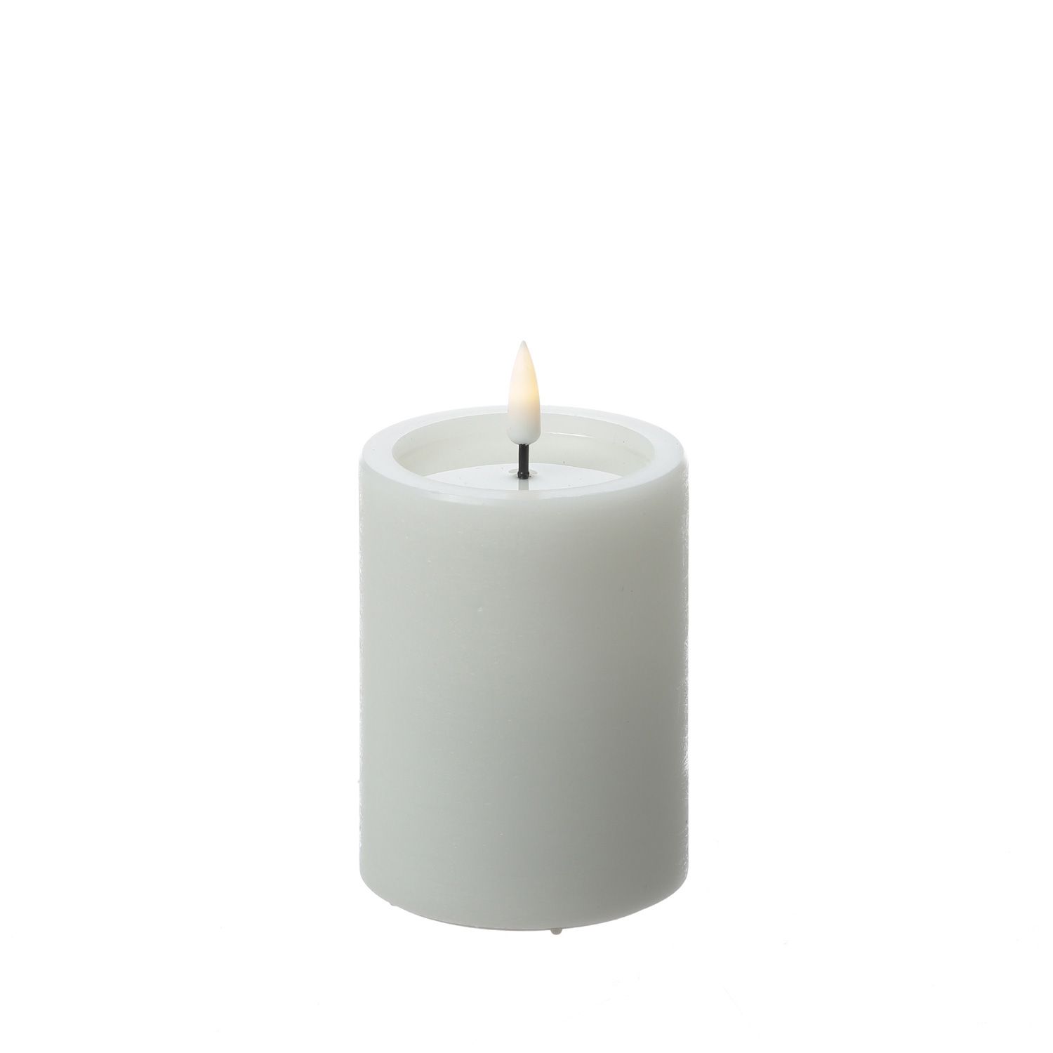 LED Kerze UNIQUE - Rustik-Optik - Echtwachs - H: 10cm - D: 7,5cm - bis ...